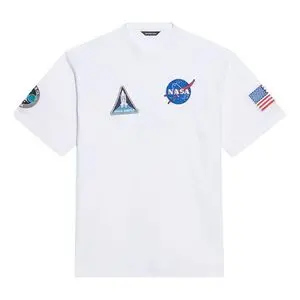 Balenciaga X Nasa Crossover Fw21 Loose Round Neck Short Sleeve - White