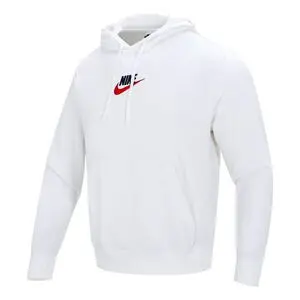 Nike Club Pullover Hoodie - White/red