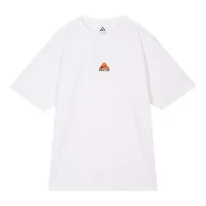 Nike Logo Embroidered Pattern Loose Round Neck Short Sleeve White - Default Color