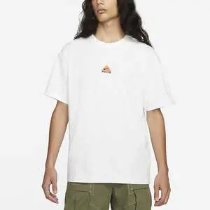 Nike Logo Embroidered Pattern Loose Round Neck Short Sleeve White - Default Color