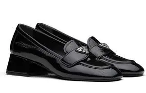 Prada Triangle Logo Patent Leather Loafers