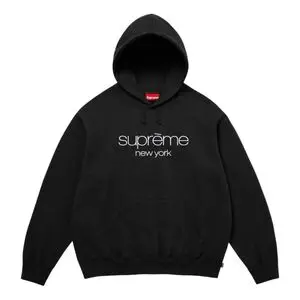 Supreme Classic Logo Hooded Sweatshirt - Black