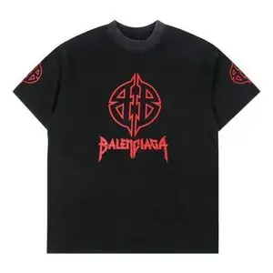 Balenciaga Metal Bb Stencil T-shirt 'black Red - Black/red