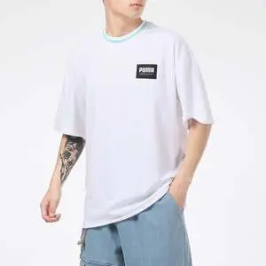 PUMA Logo Loose Sports Round Neck Short Sleeve