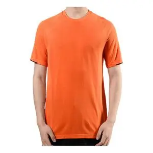 Adidas Solid Color Casual Round Neck Pullover Short Sleeve Orange T-shirt - Default Color