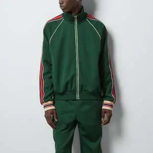 Gucci Gg Jacquard Jersey Zip Jacket - Green