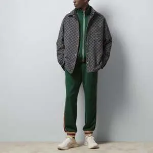 Gucci Gg Jacquard Jersey Zip Jacket - Green