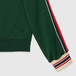 Gucci Gg Jacquard Jersey Zip Jacket - Green