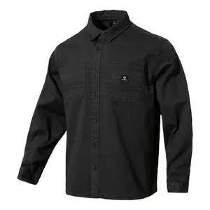 CONVERSE Twill Long Sleeve Button Down Asia Sizing - Black