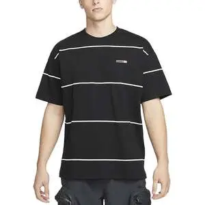 Nike Ss22 Stripe Round Neck Pullover Short Sleeve Black - Multi-color