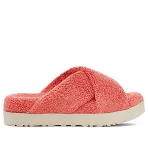 UGG Fuzz Sugar Terry Cross Slide Slippers - Pink