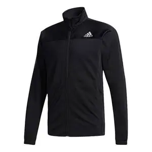 Adidas 3-stripes Knit Jacket With Stand Collar - Black