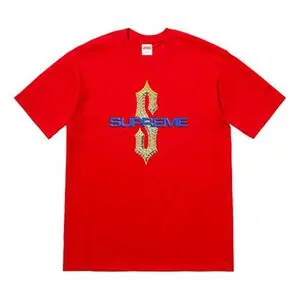 Supreme Ss18 Diamonds Tee Diamond Printing Short Sleeve - Red