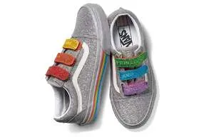VANS Old Skool V "silver Rainbow" Glitter Sneakers - Silvergray