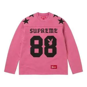 Supreme X Playboy Long Sleeve Football T-shirt - Pink