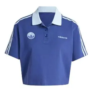 Adidas Loose Crop Polo Shirt Asia Sizing - Blue