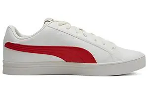 PUMA Smash Vulc V3 Lo Sneakers - White/red