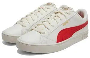 PUMA Smash Vulc V3 Lo Sneakers - White/red