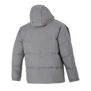 Adidas 3-stripe Puff Down Coat - Grey/black