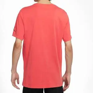 JORDAN Gradient Multi-color Alphabet Washed Round Neck Short Sleeve - Red