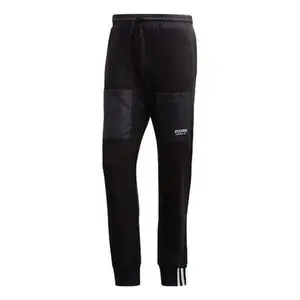 Adidas Originals Vocal Pants Logo Printing Splicing Bundle Feet Sports Pants - Black