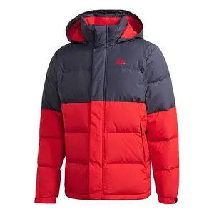 Adidas C/ Outdoor Colorblock Sports Hooded Down Jacket - Red