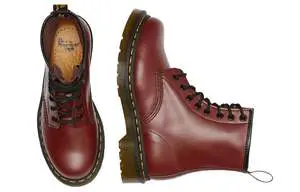 Dr. Martens 1460 Smooth Leather Lace Up Boots - Red