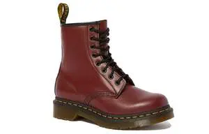 Dr. Martens 1460 Smooth Leather Lace Up Boots - Red