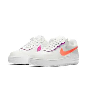 Nike Force 1 Shadow Sneakers - White/orange/pink