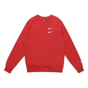Nike Embroidered Fleece Lined Crewneck Pullover - Red