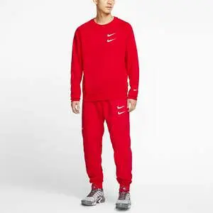 Nike Embroidered Fleece Lined Crewneck Pullover - Red