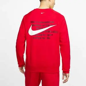 Nike Embroidered Fleece Lined Crewneck Pullover - Red