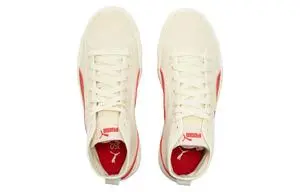 PUMA Ever Mid High Top Sneakers - Cream/red