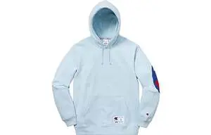 Supreme Ss18 X Champion Hooded Sweatshirt - Light Blue