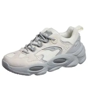 ANTA Lace-up Athletic Sneakers - White/beige/grey