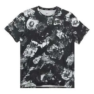 Nike Pro Dri-fit Color Block Printing Short Sleeve Black T-shirt - Default Color