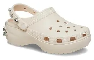 CROCS Classic Platform Tiara Clogs - Beige