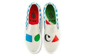 VANS Moca X Classic Slip-on Checkerboard Cyan - White