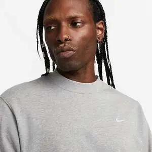 Nike Solo Swoosh Crew Sweatshirt 'light Grey - Light Grey/white