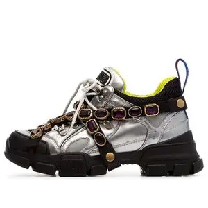 Gucci Flashtrek Embellished Sneakers - Silver