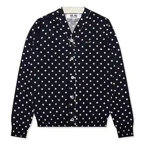 Play Comme Des Garcon Polka Dot Cardigan - Navy