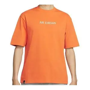 JORDAN Solid Color Alphabet Logo Round Neck Short Sleeve Orange T-shirt - Default Color