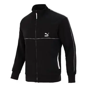 PUMA Stand Collar Logo Track Jacket - Black