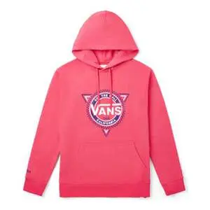 VANS Casual Sports Printing Hooded Drawstring Hoodie - Rose Red