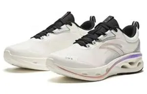 ANTA Athletic Lace-up Running Sneakers - White/grey/pink