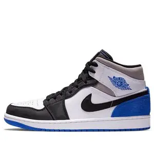 JORDAN Air 1 Mid Se Royal Black Toe Sneakers - White/hyper Royal/black