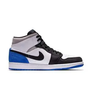 JORDAN Air 1 Mid Se Royal Black Toe Sneakers - White/hyper Royal/black