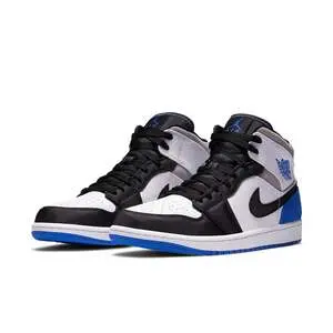 JORDAN Air 1 Mid Se Royal Black Toe Sneakers - White/hyper Royal/black