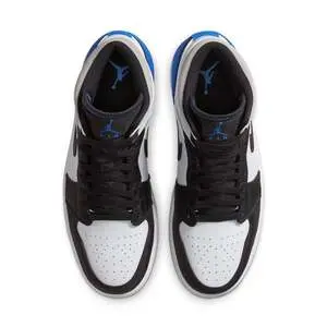 JORDAN Air 1 Mid Se Royal Black Toe Sneakers - White/hyper Royal/black