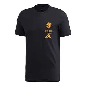 Adidas Hol Ci Tee Printed Sports Football Training Short Sleeve - Black